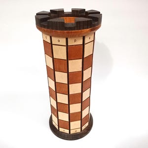 Handmade Wooden Chess Set in the Form of a Rook. Chess Tower. Playfield ...