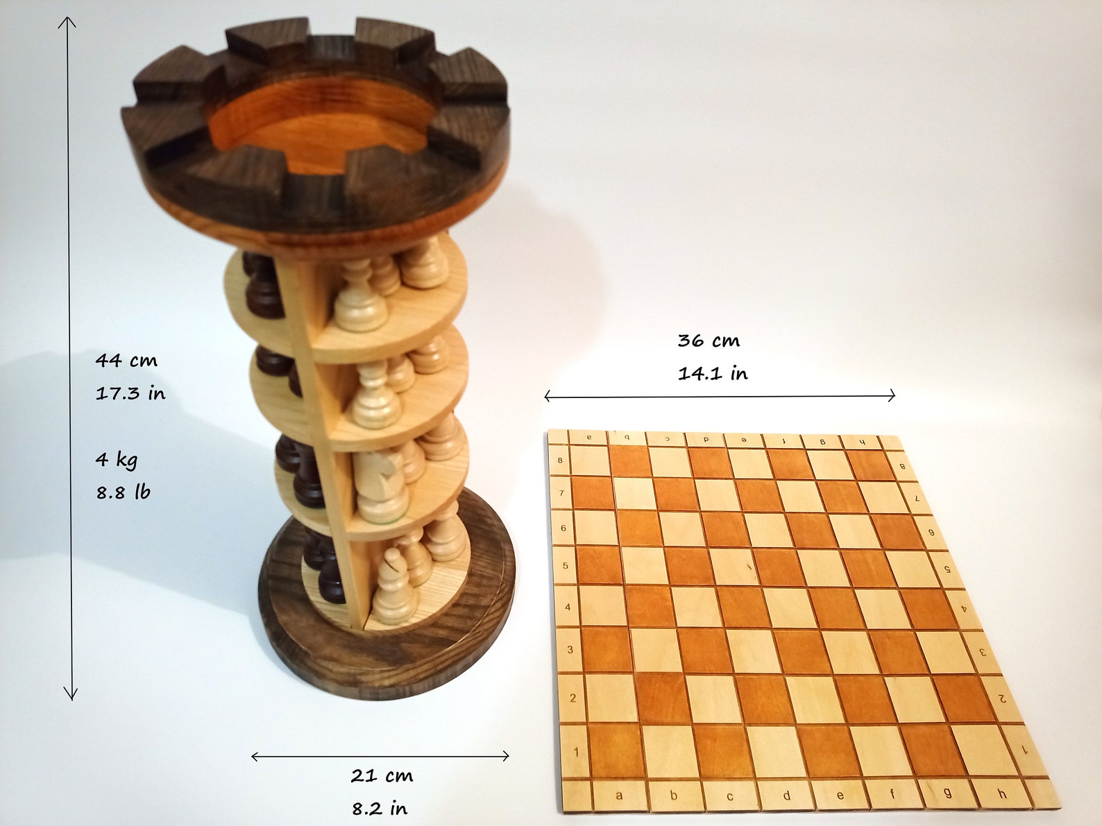 Handmade Wooden Chess Set in the Form of a Rook. Chess Tower. - Etsy