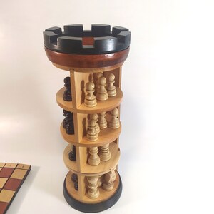 Handmade wooden chess set in the form of a rook. Chess tower. | Etsy