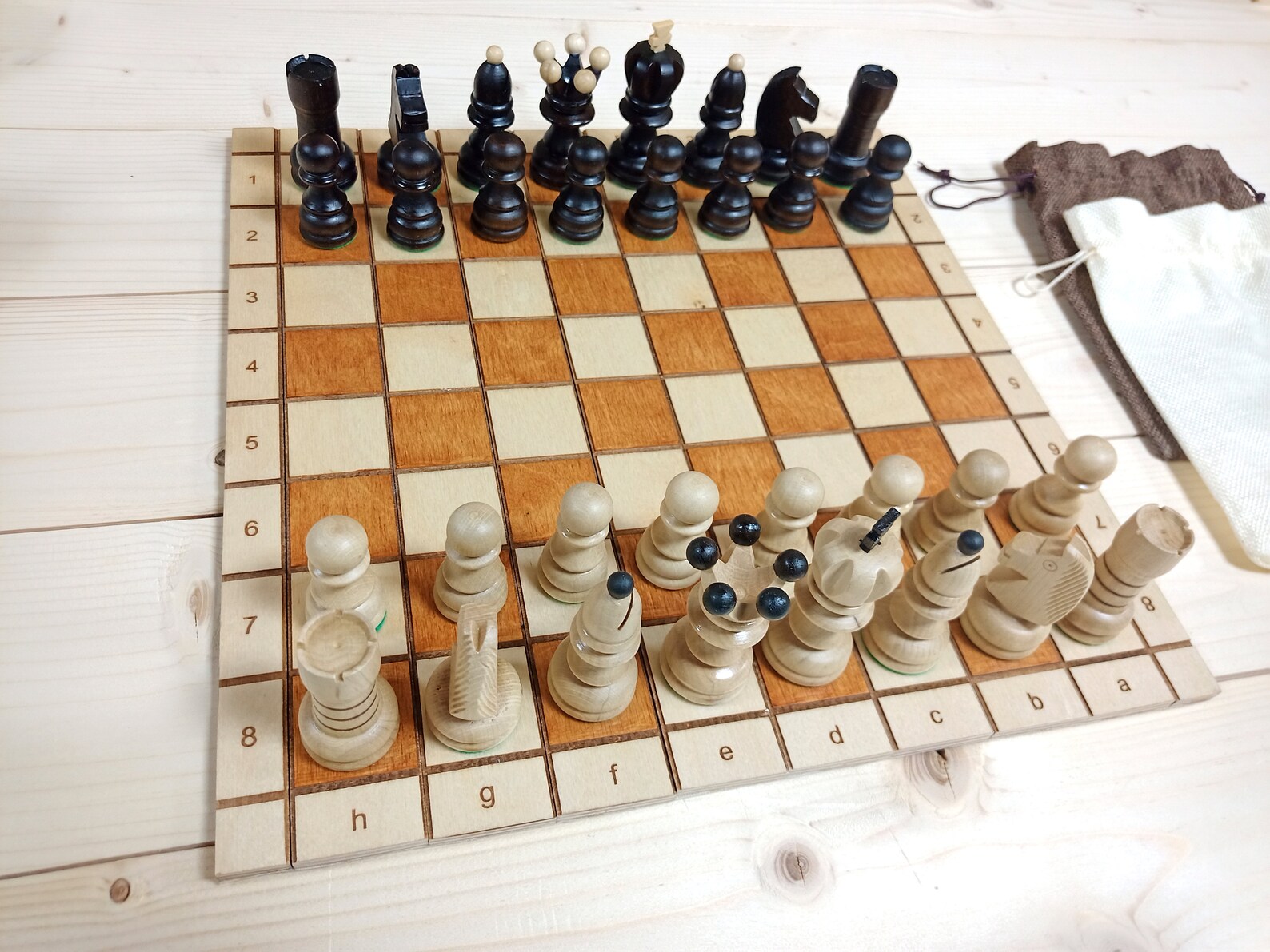 14'' Flexible Chess. Wooden Chess Set for Travel. Can - Etsy