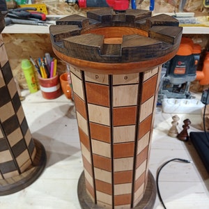 Handmade Wooden Chess Set in the Form of a Rook. Chess Tower. - Etsy