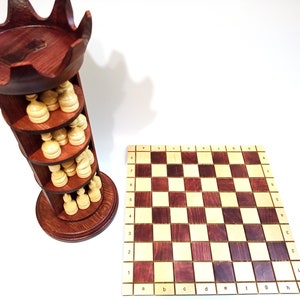Сhess Queen. Handmade, Wooden Chess Tower. Playfield Size 41 X 41 Cm ...