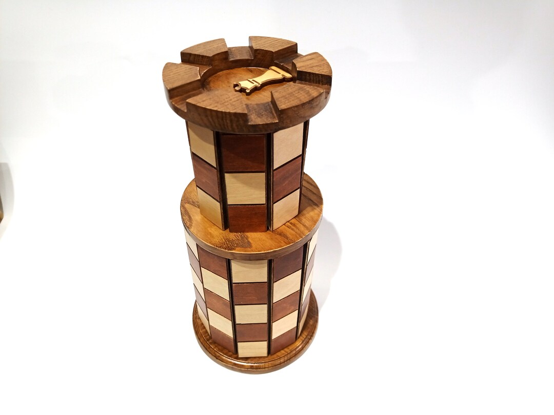 Mini Handmade Wooden Chess Set in the Form of a Rook. Chess Tower ...
