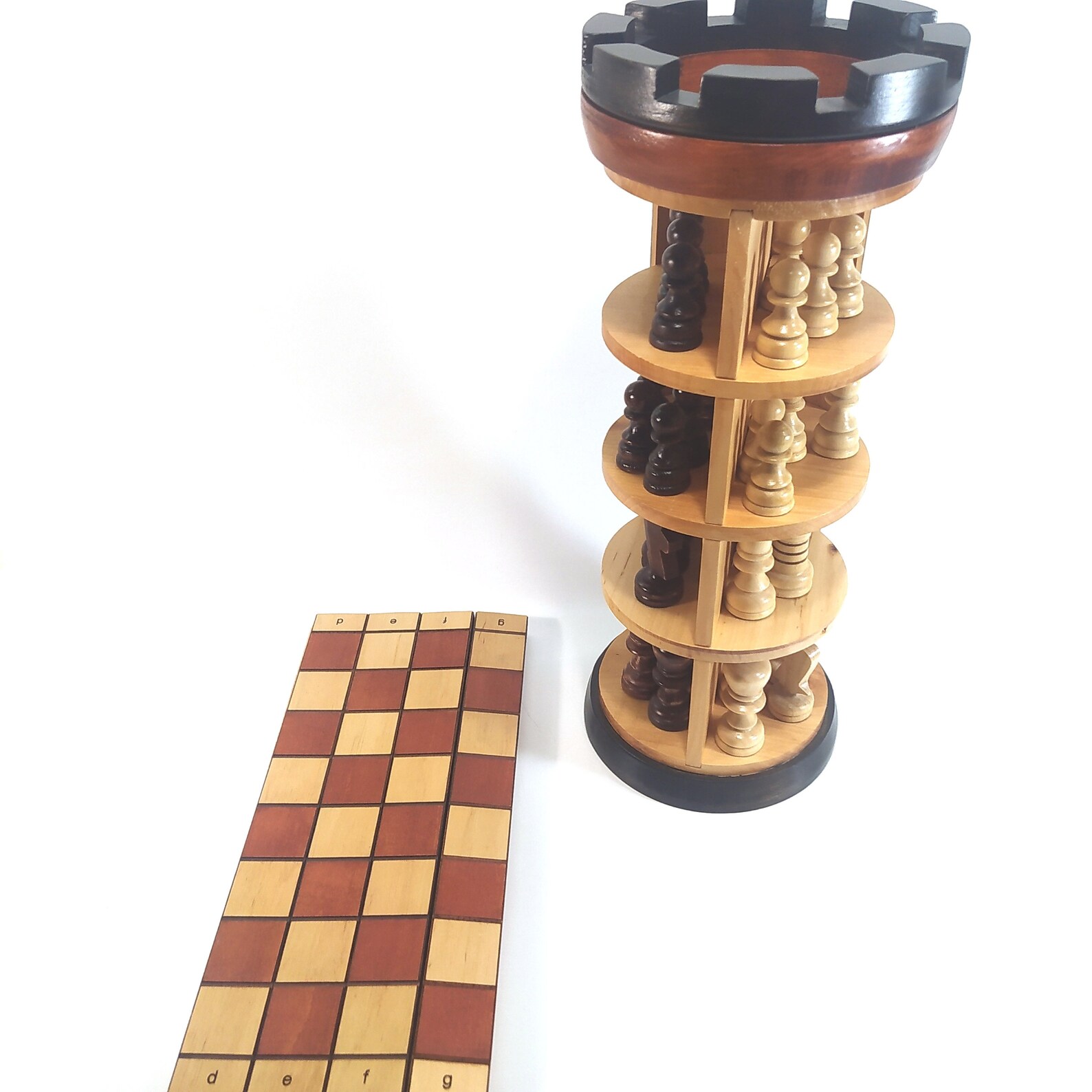 Handmade wooden chess set in the form of a rook. Chess tower. | Etsy