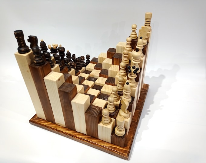 3D Chess Set. Wooden Chess Set. Original Chess Set. Handmade Chess ...