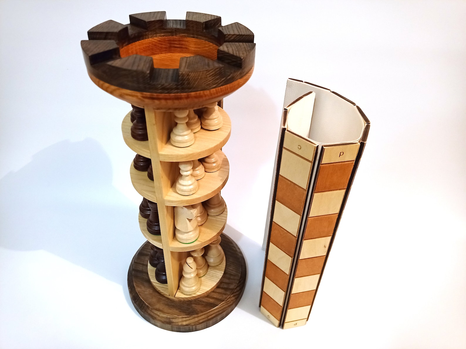 Handmade Wooden Chess Set in the Form of a Rook. Chess Tower. - Etsy