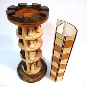 Handmade Wooden Chess Set in the Form of a Rook. Chess Tower. - Etsy