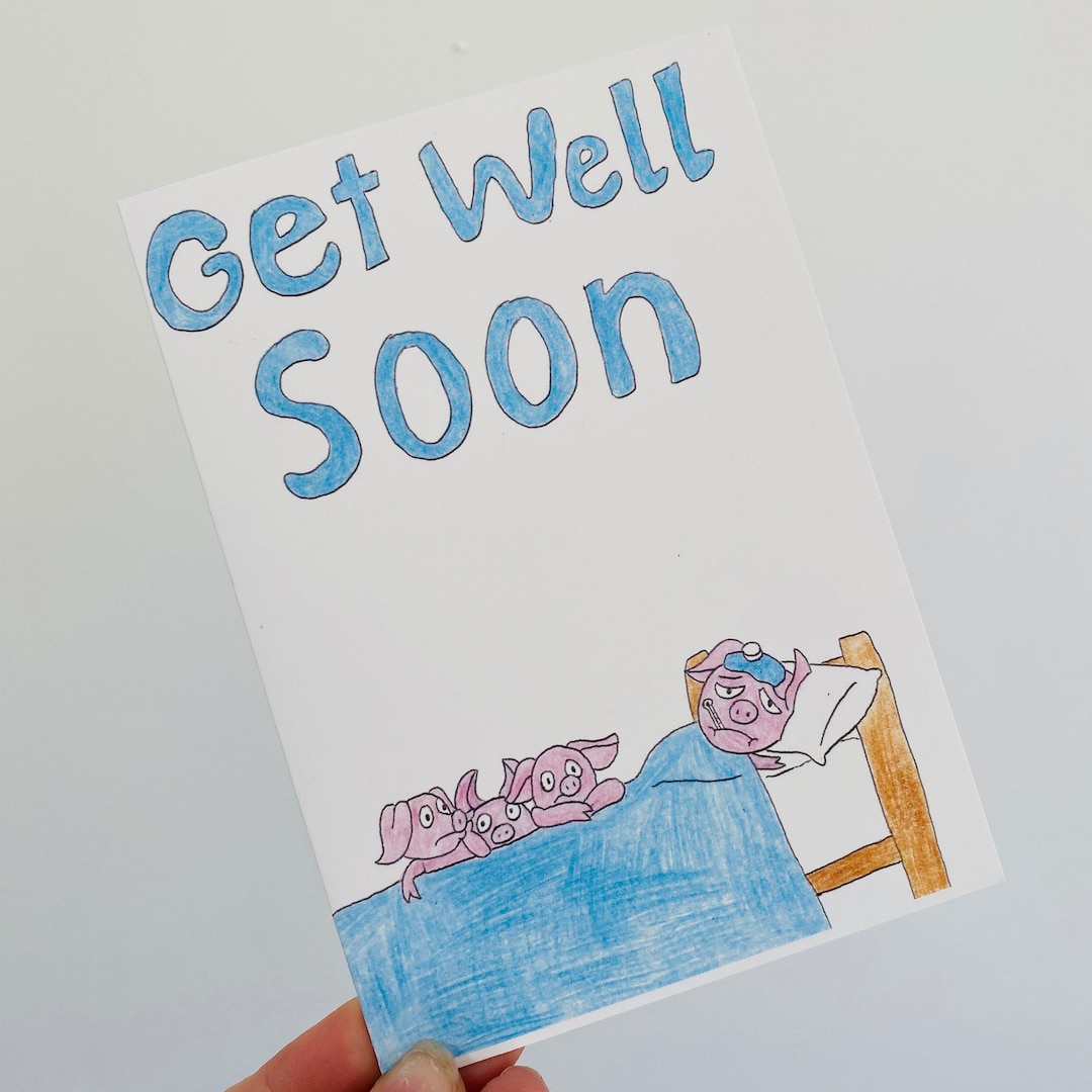 Pig Get Well Soon Card - Etsy