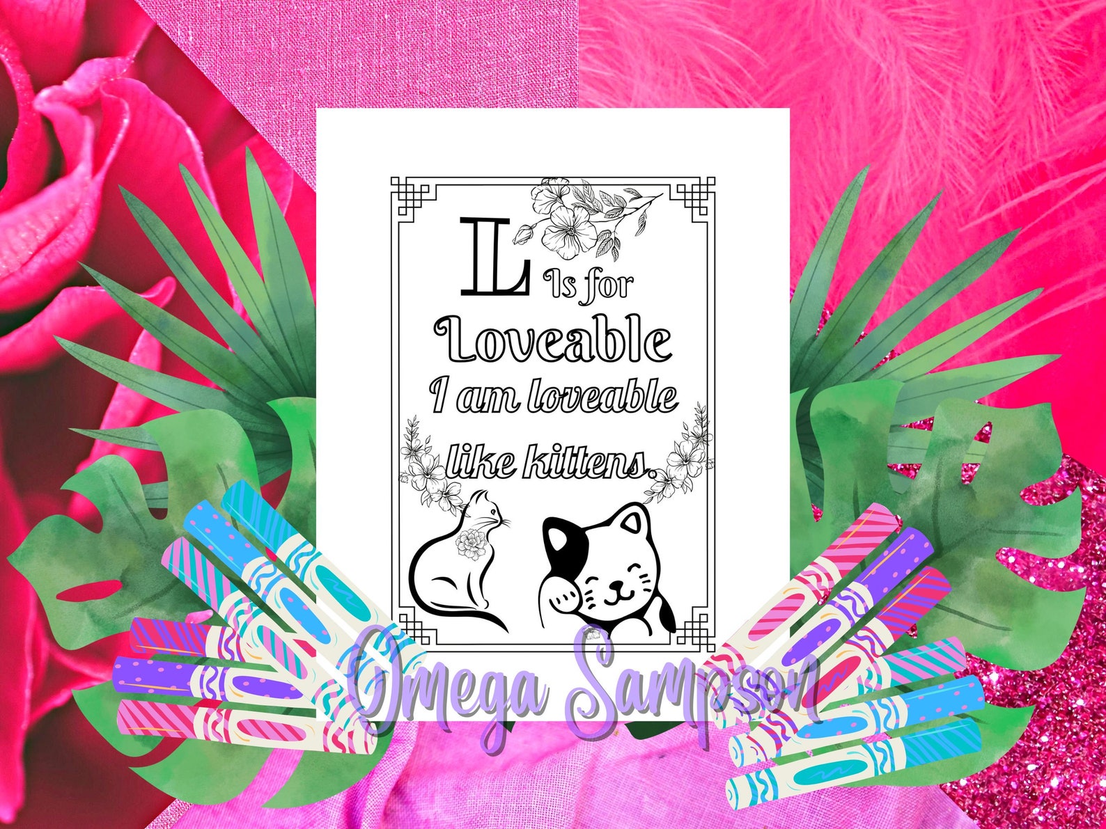 Affirmation Alphabet Individual Coloring Page Letter L Mindful - Etsy