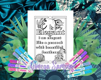 Affirmation Alphabet Individual Coloring Page Letter M Mindful - Etsy