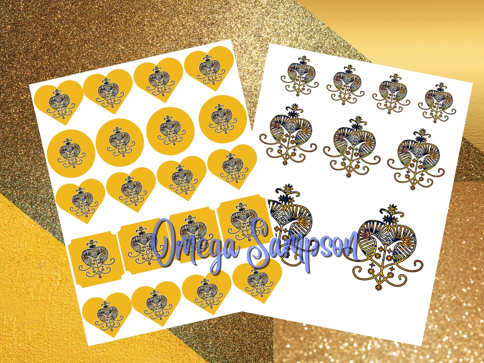 Oshun Veve Sigil Printable Digital Downloadable Stickers Scrap - Etsy
