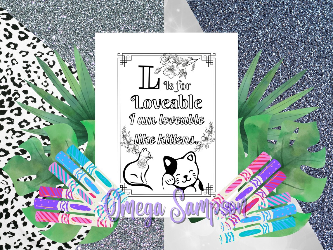 Affirmation Alphabet Individual Coloring Page Letter L Mindful - Etsy
