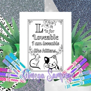 Affirmation Alphabet Individual Coloring Page Letter L Mindful - Etsy