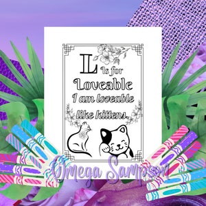 Affirmation Alphabet Individual Coloring Page Letter L Mindful - Etsy