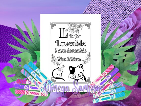 Affirmation Alphabet Individual Coloring Page Letter L Mindful - Etsy