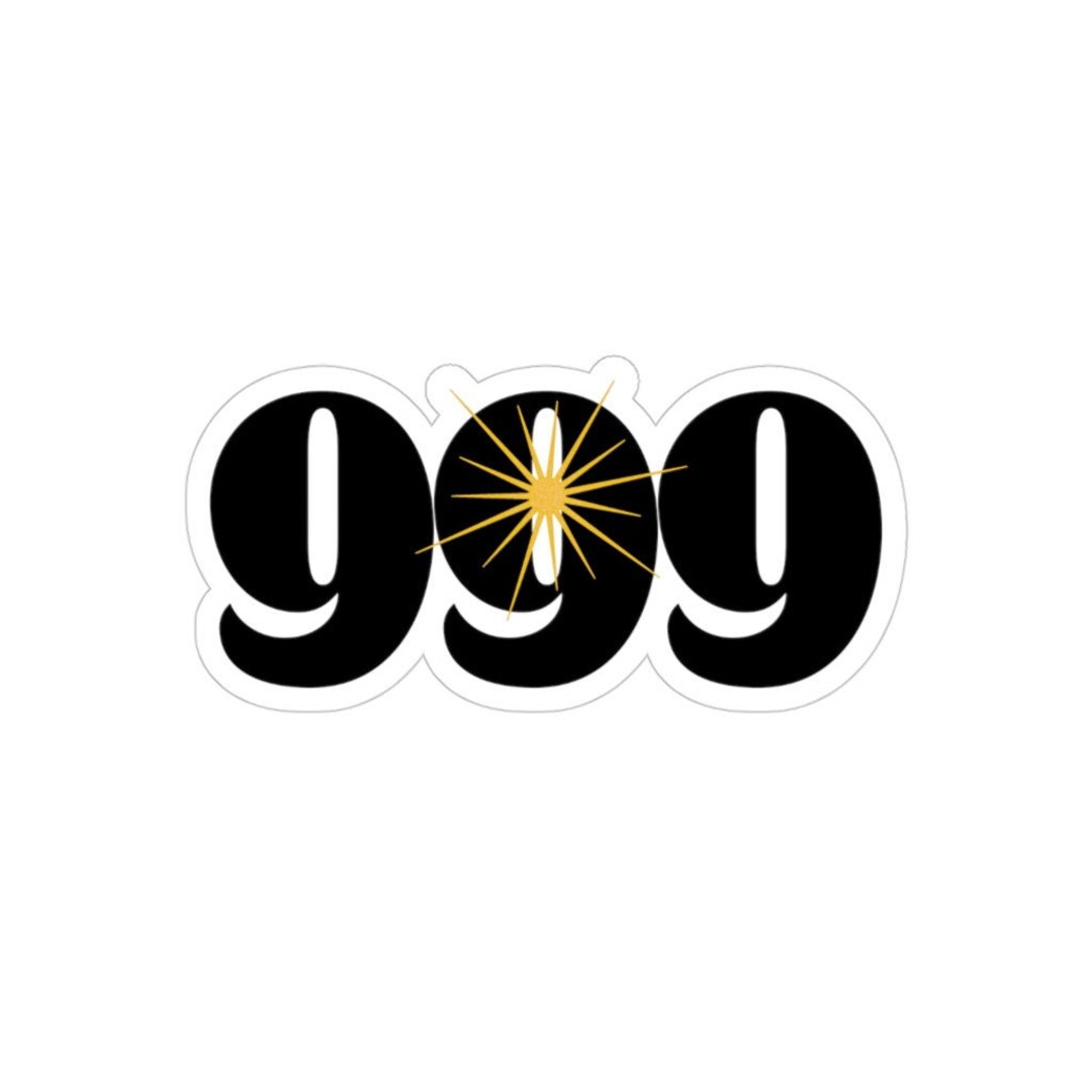 Angel Numbers 999 Transparent Sticker, Die-cut Vinyl, Waterproof, Fade ...