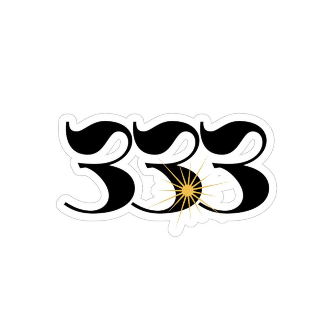 Angel Numbers 333 Transparent Sticker, Die-cut Vinyl, Waterproof, Fade ...