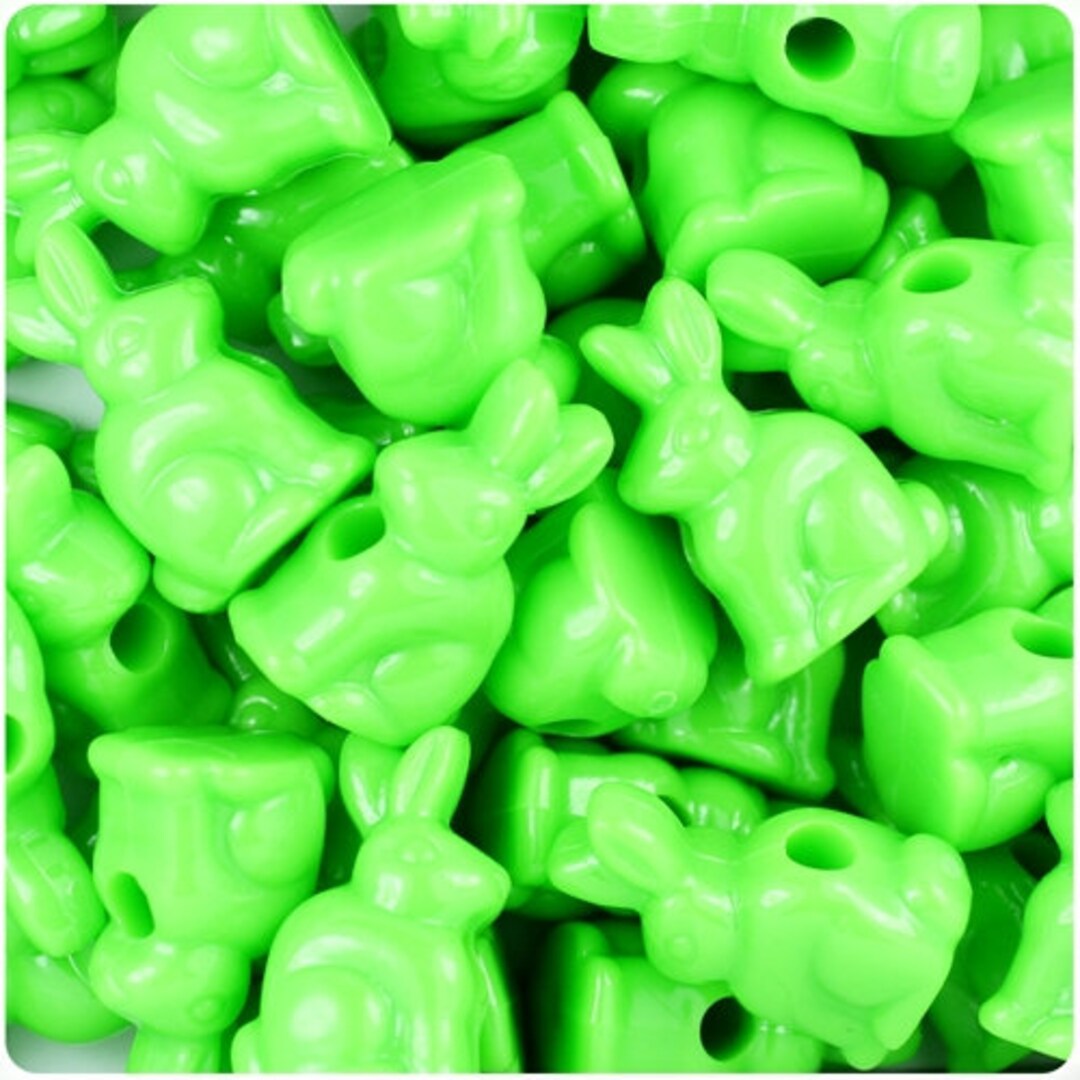 10 X Lime Green Bunnies 18mm Large Pony Beads Rabbits - Etsy