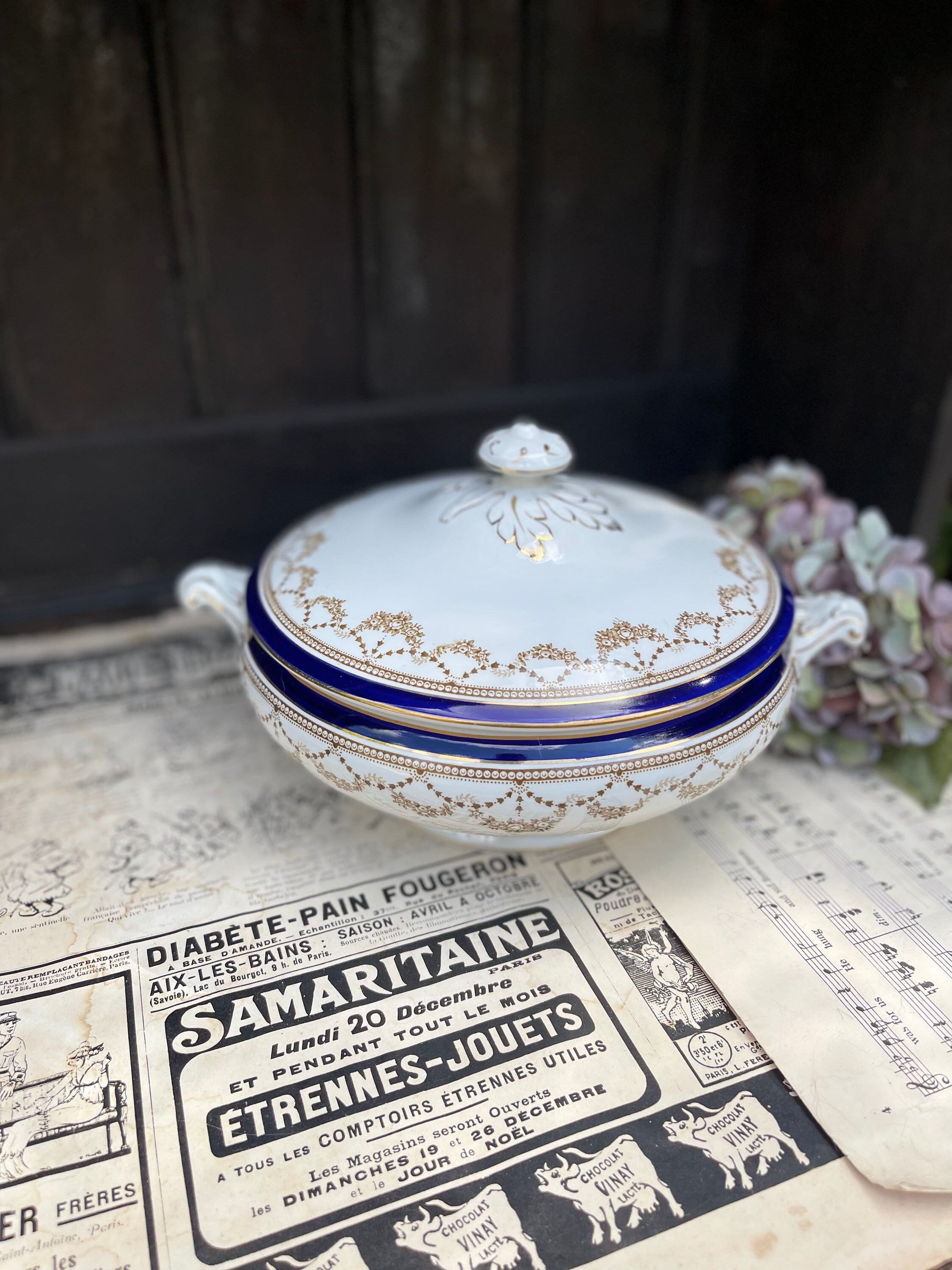 Till and Sons Burslem Transferware Blue White and Gilt Louis - Etsy