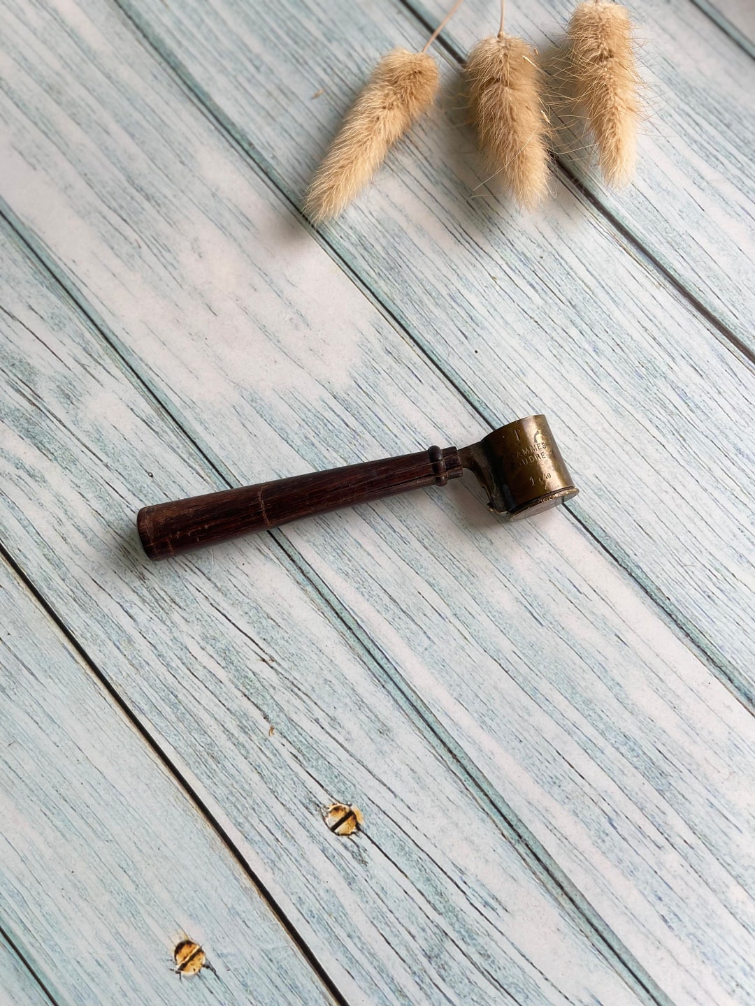 Antique French Naval Adjustable Lead Shot and Powder Brass Measure With ...