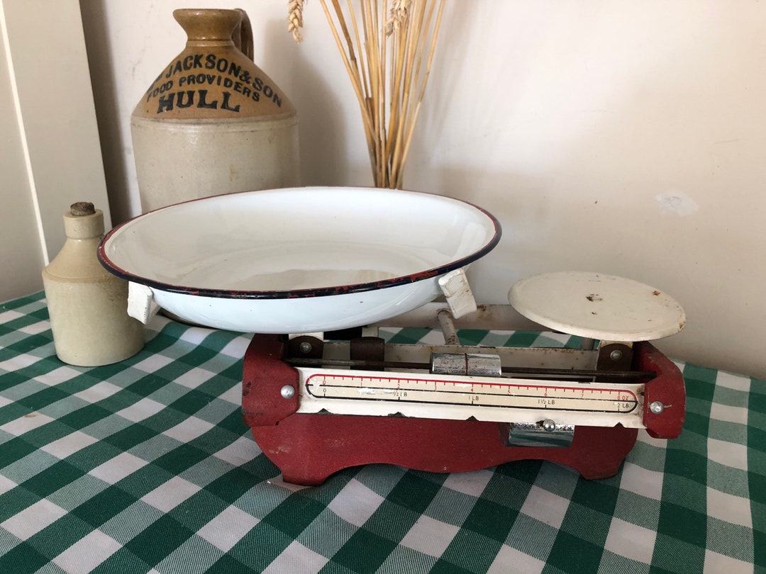 Mid-century Beam Balance Kitchen Weighing Scales With Enamel Dish - Etsy