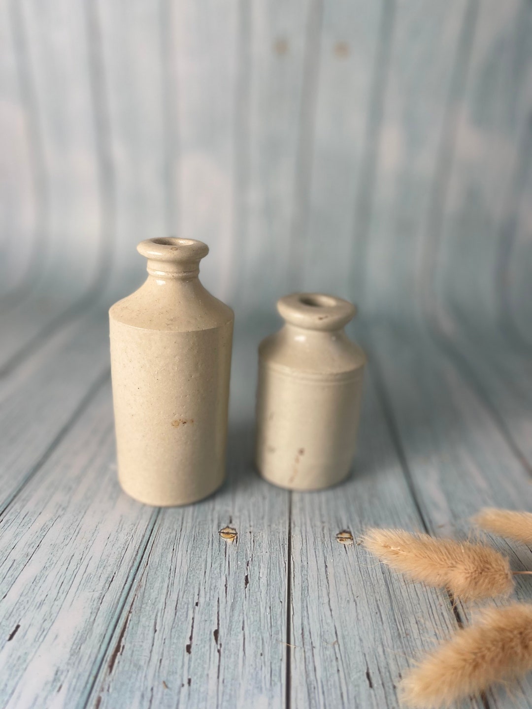 Pair of Victorian Stoneware Ink Bottles / Single Use Stoneware - Etsy