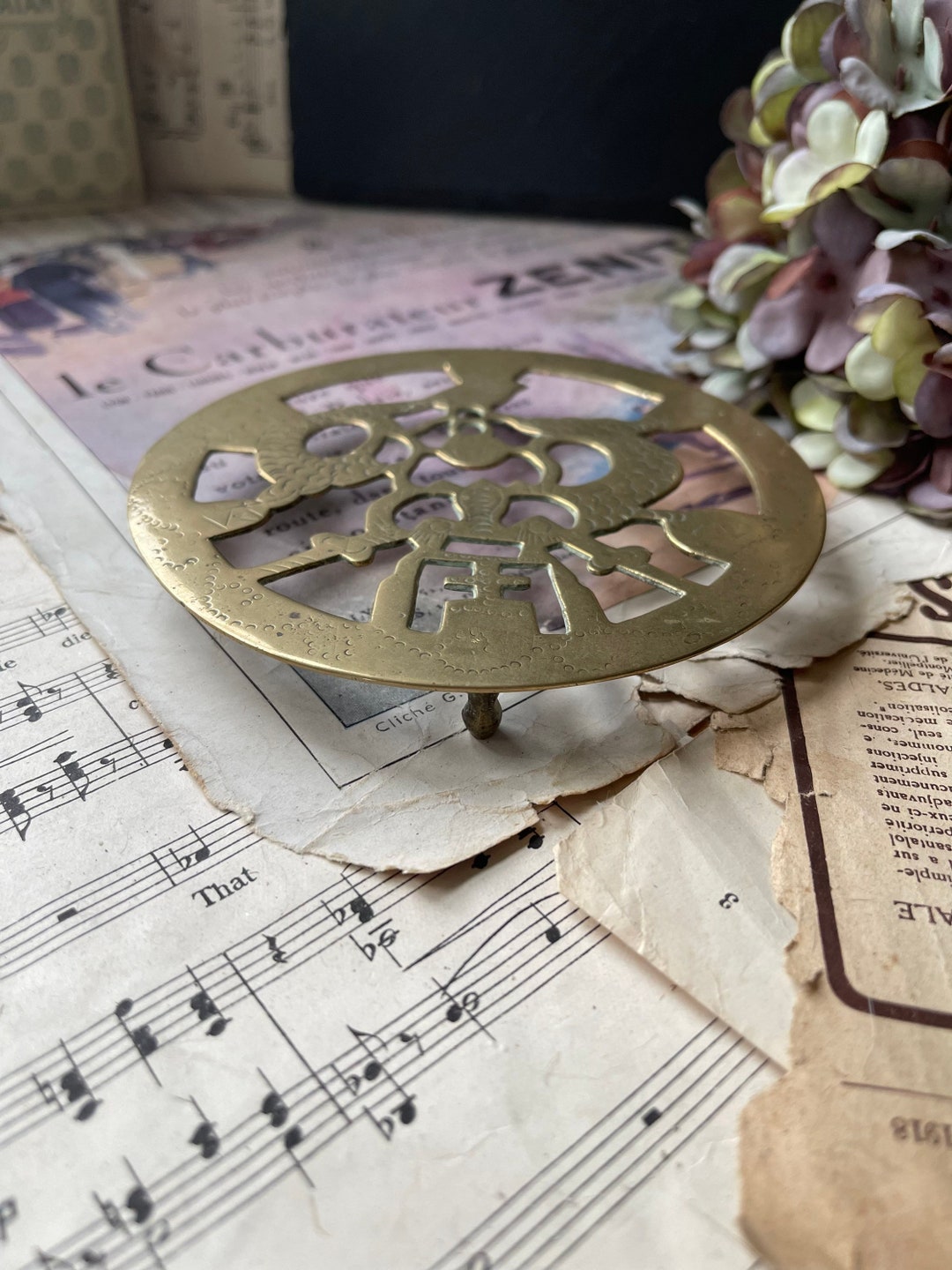 Chinese Brass Trivet - Etsy