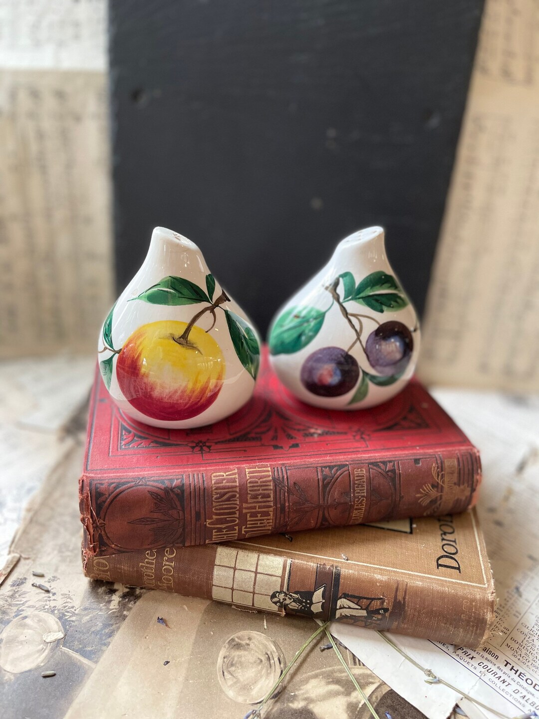 Vintage Italian Hand Painted Ceramic Salt and Pepper Pots With - Etsy