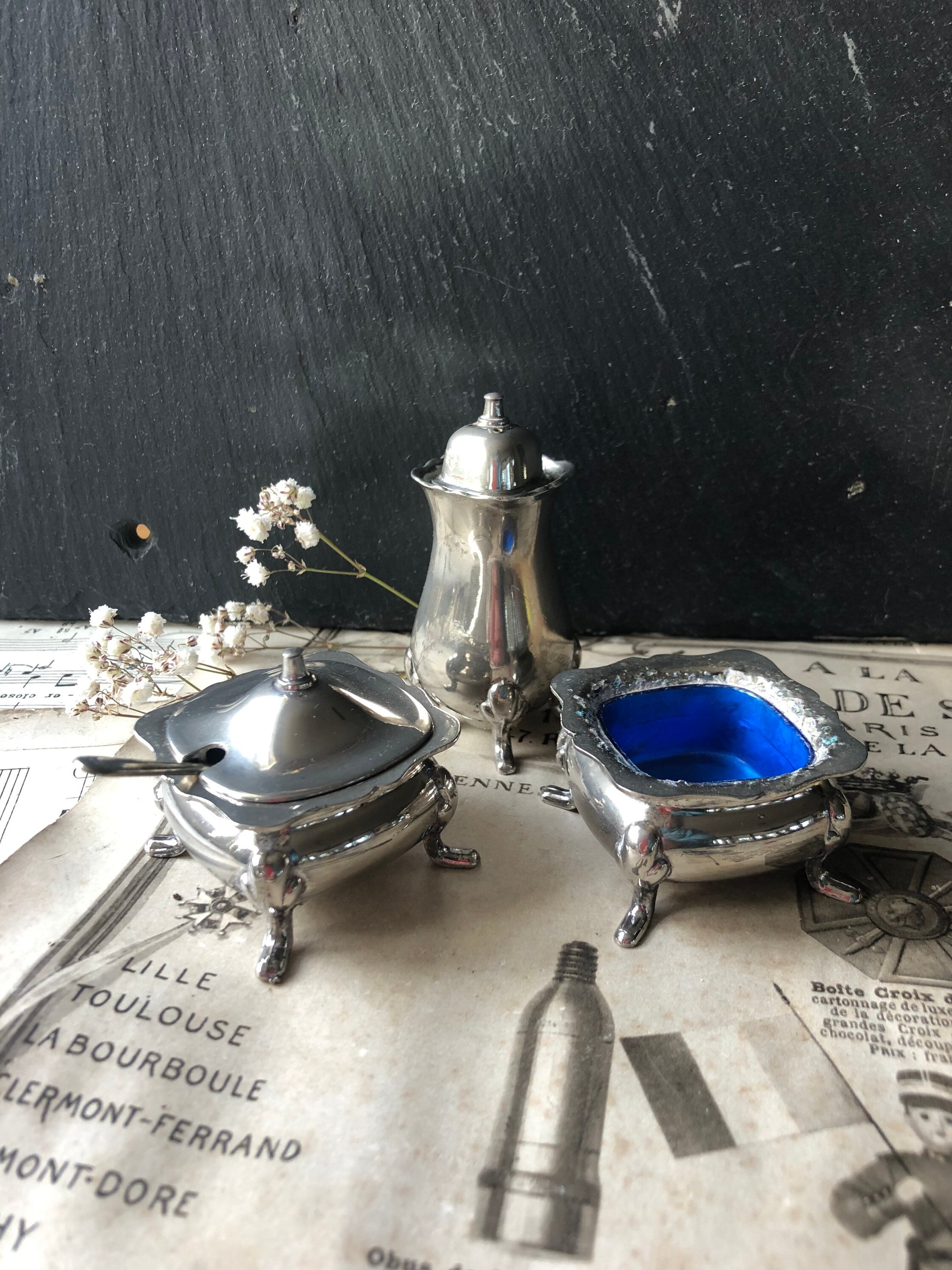 Grenadier silver plated condiment set. Art & Collectibles Figurines ...