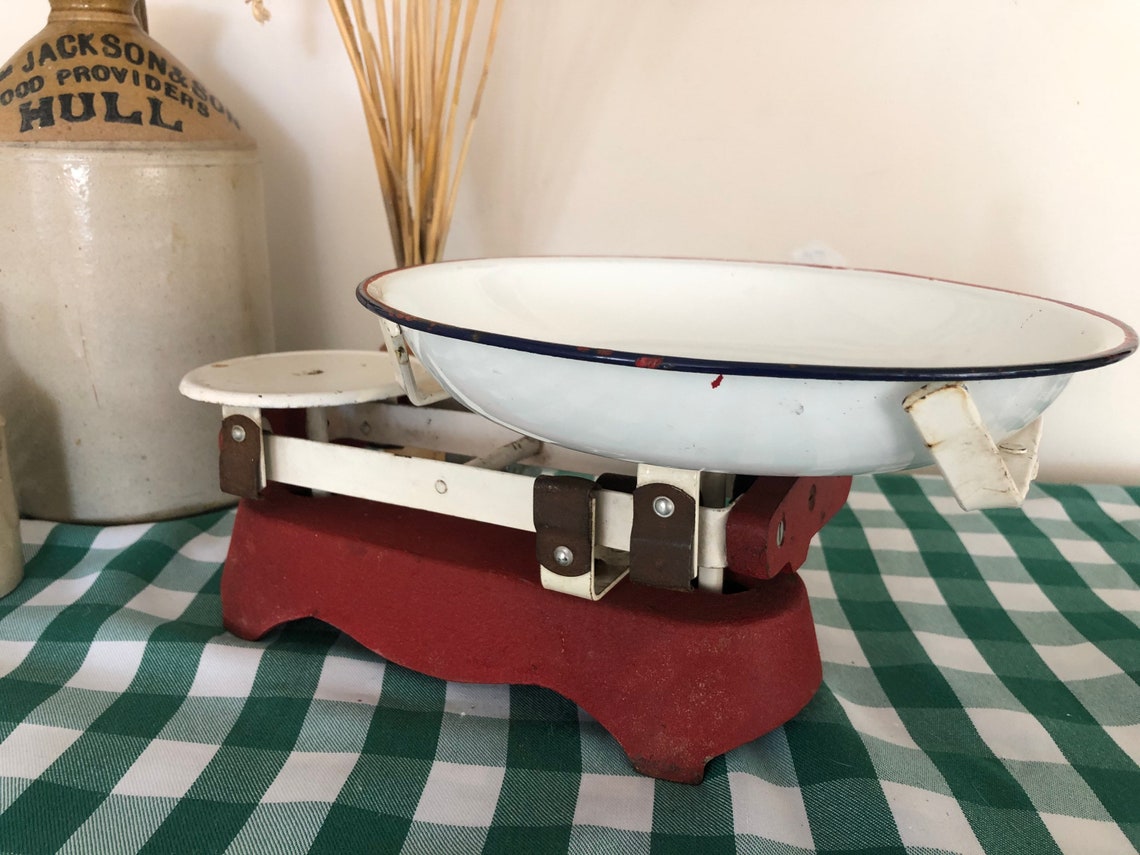Mid-century Beam Balance Kitchen Weighing Scales With Enamel - Etsy UK