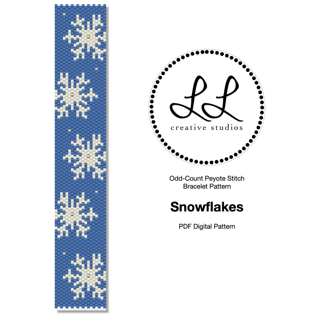 Peyote Miyuki Delica Bracelet Beading Pattern - Snowflakes - Etsy