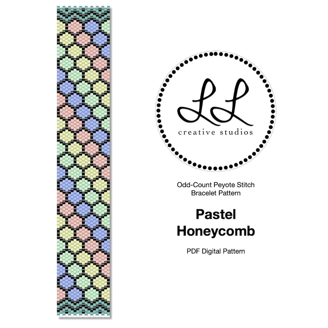 Peyote Miyuki Delica Bracelet Beading Pattern Pastel Honeycomb - Etsy