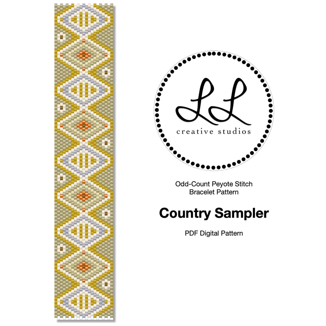 Peyote Miyuki Delica Bracelet Beading Pattern - Country Sampler - Etsy