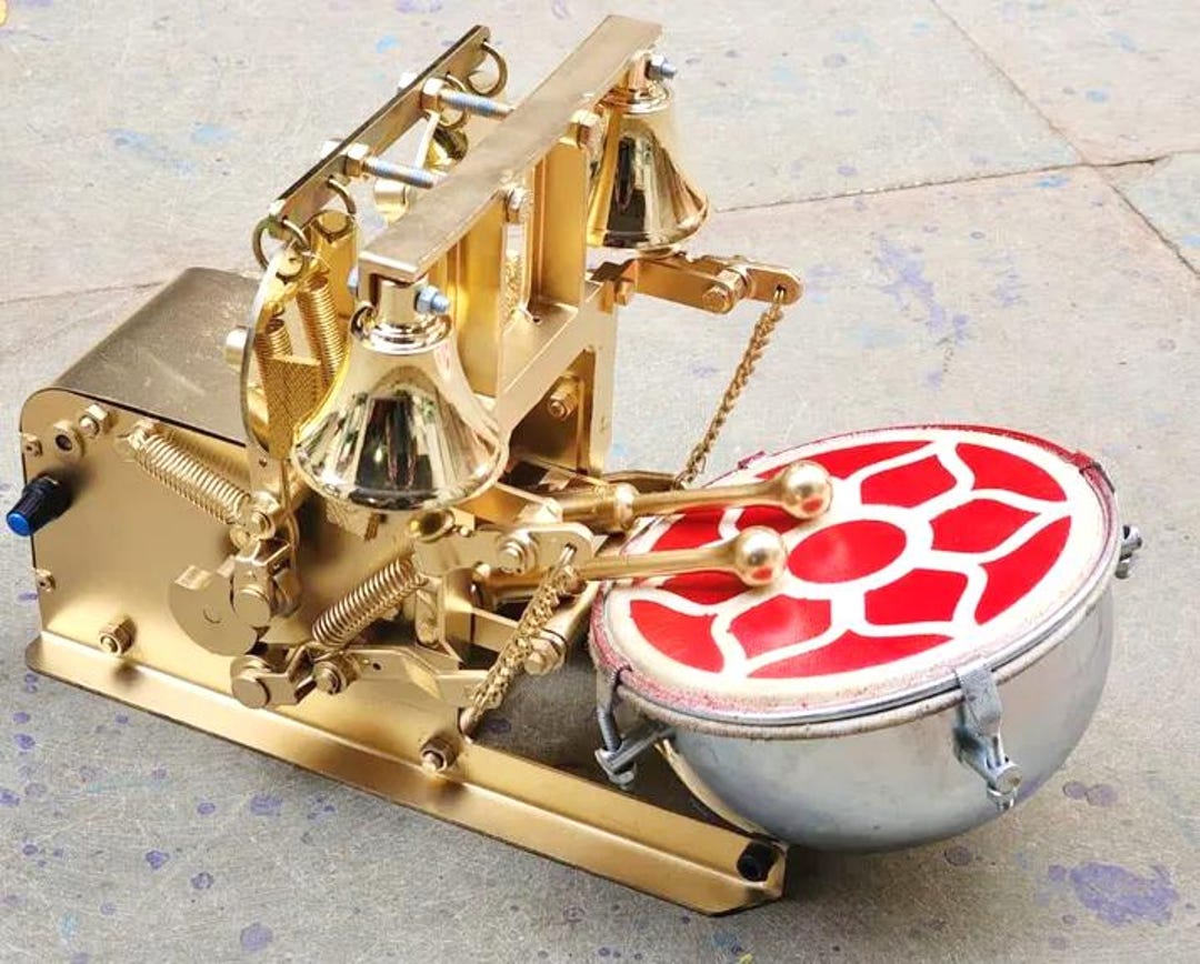 Electric Pooja Arti Machine: Temple Bell Dholak - Gold Color - Etsy
