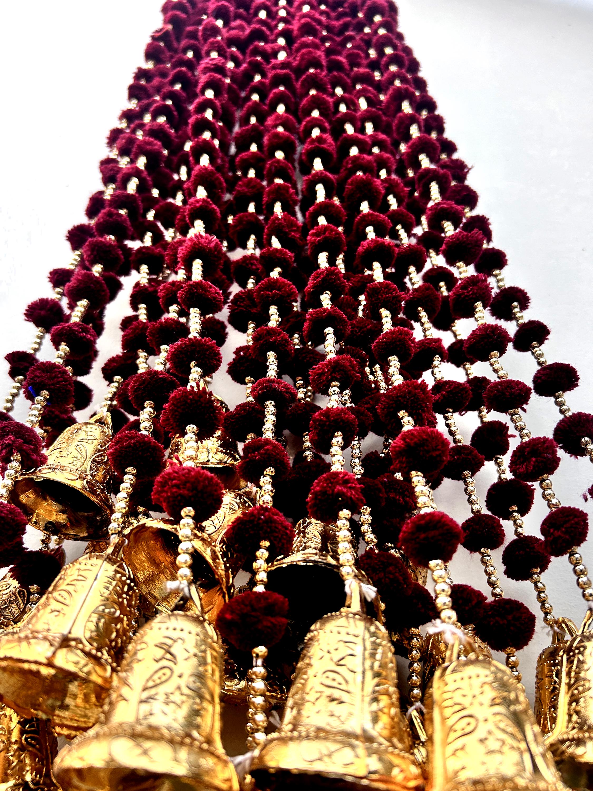 20 String Pom Pom Garlands With Bell for Party Decor Photo Prop Indian ...