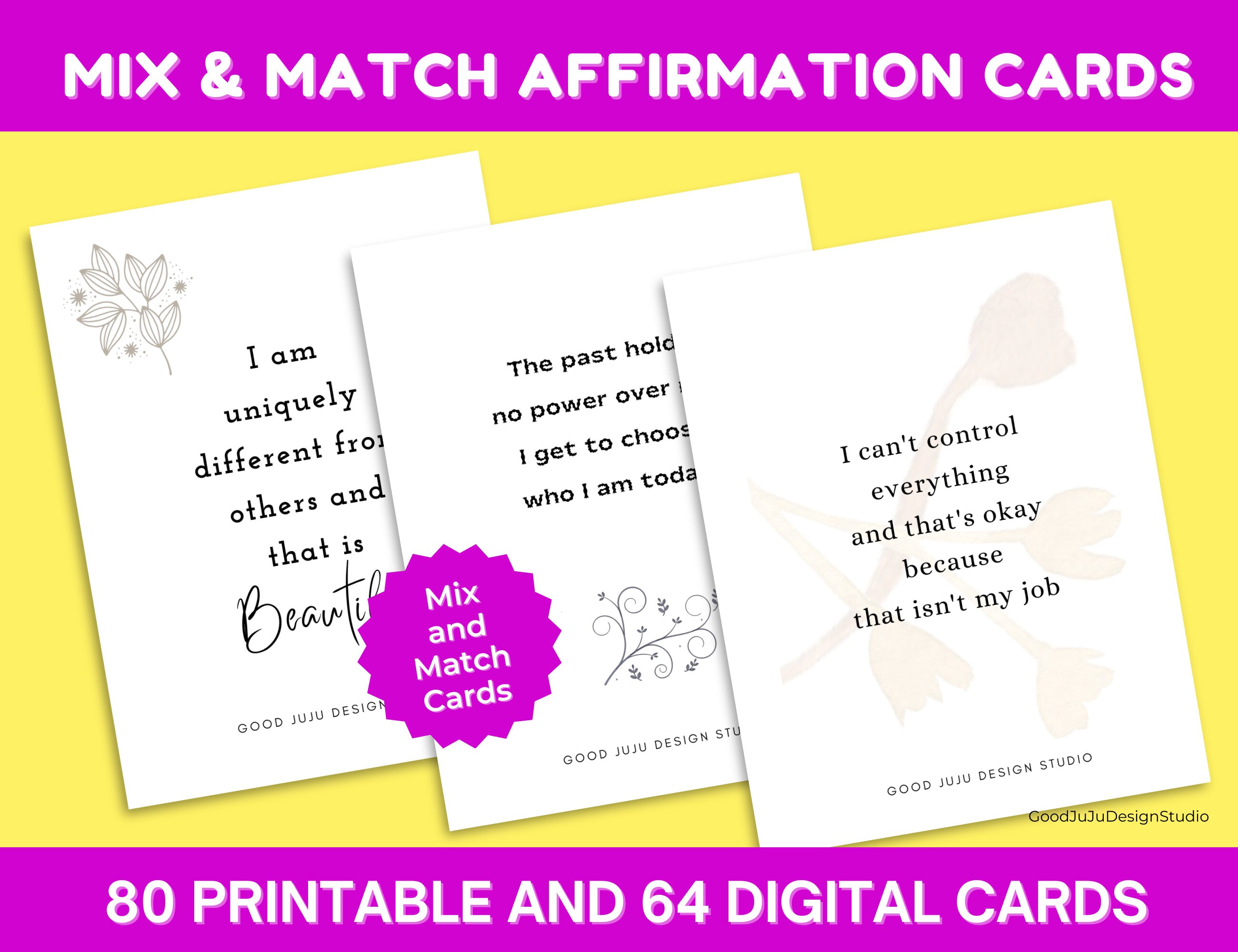 Stress & Anxiety Affirmation Cards, Motivational Words, Self Care ...