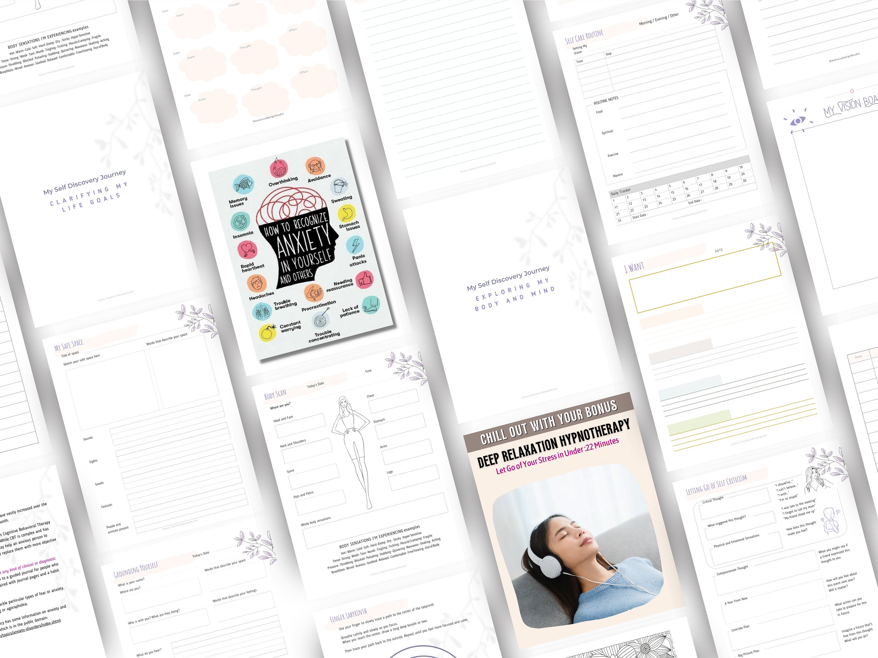 Mental Health Self Care Wellness Kit, 40 Printable Mindfulness ...