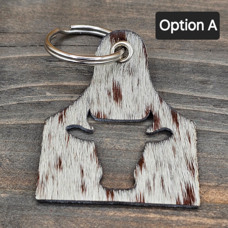 Cow Tag Keychain - Etsy