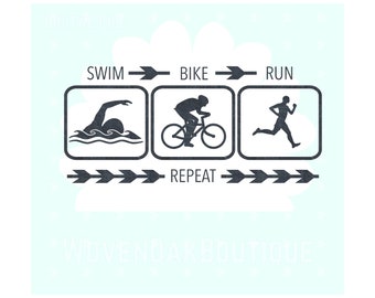 Swim Bike Run Png - Etsy