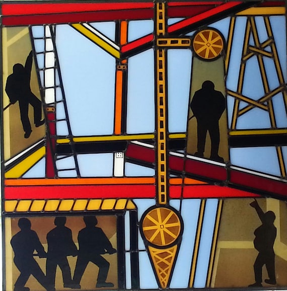 The Workers Stained Glass Panel - Etsy