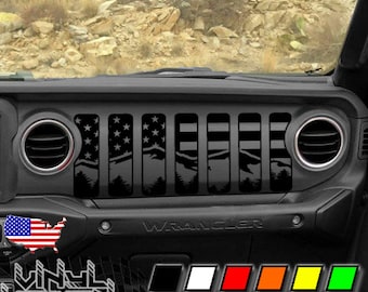 Dashboard Grill Decal Vinyl Dash Sticker for Jeep Wrangler JL 2018-2024 ...