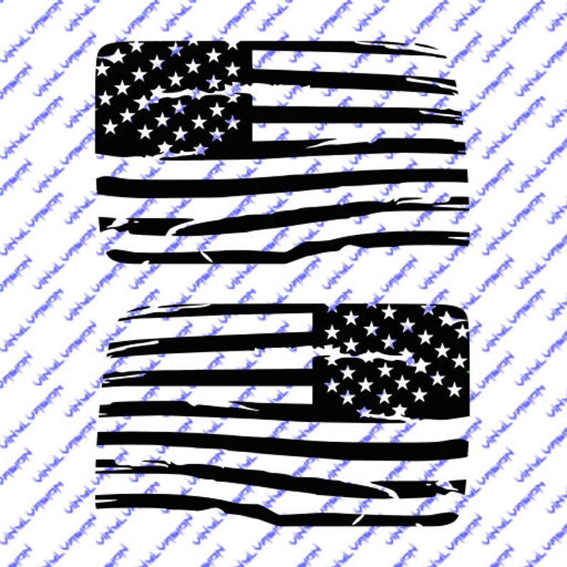 2x Distressed Flag Side Window Decal for 2011-2017 Jeep Wrangler JL JK ...