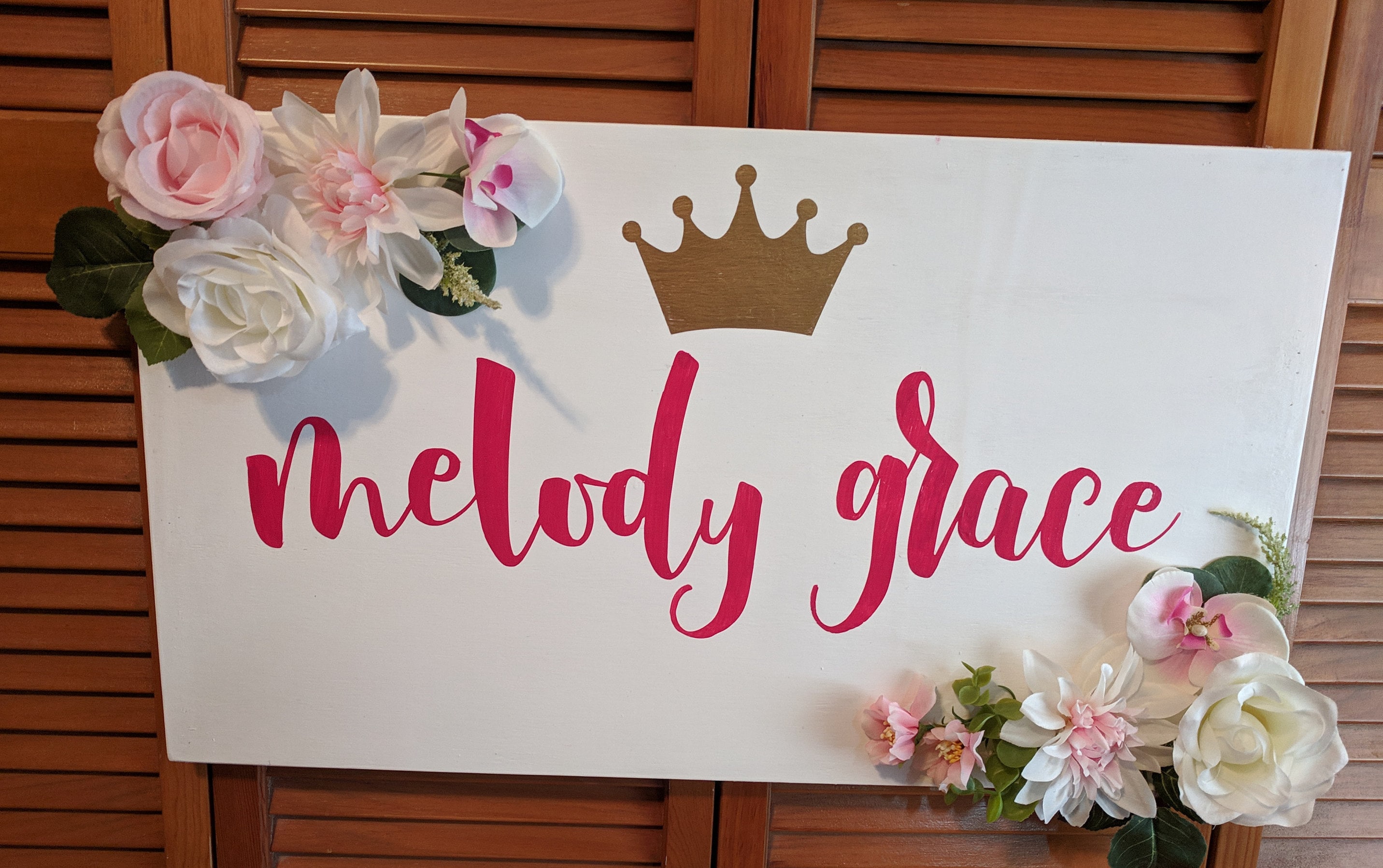Handmade Baby Name Sign Baby Shower Girls Room Hand Lettered | Etsy