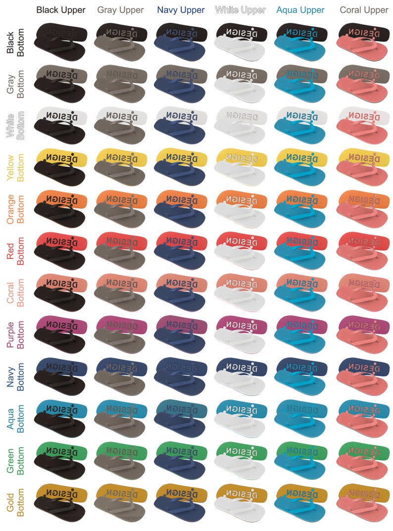 Design Your Own Flip Flops With Sand Imprint - Many Color Combinations ...