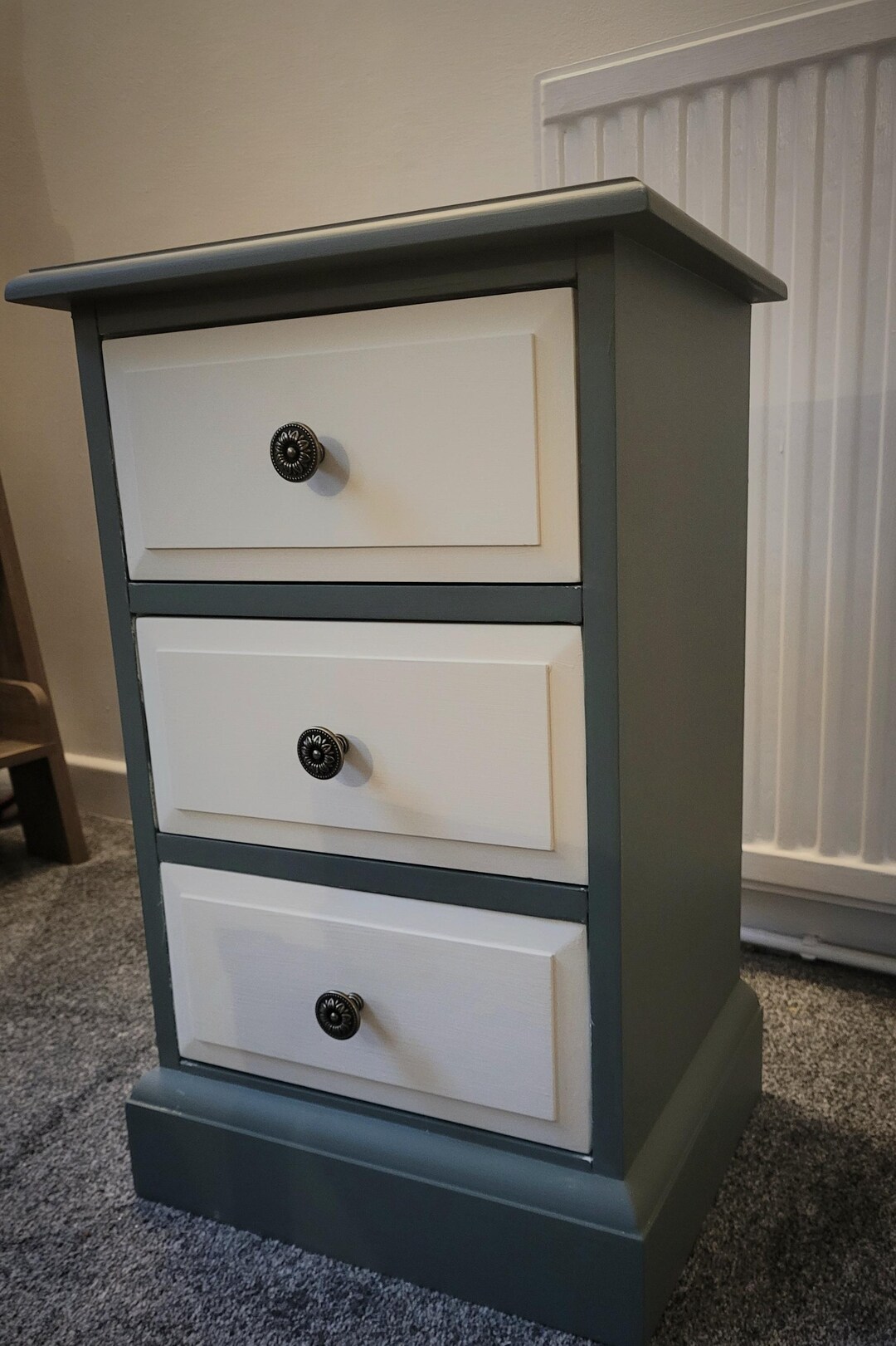 Small Drawer Unit. 3 Drawers. Bedside Table. Living Room. Cream and ...