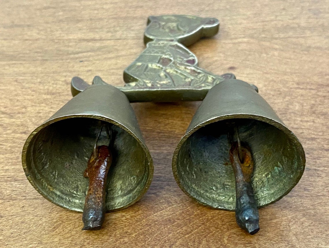 Vintage Sarna Double Brass Bell With Skier | Made in India - Etsy