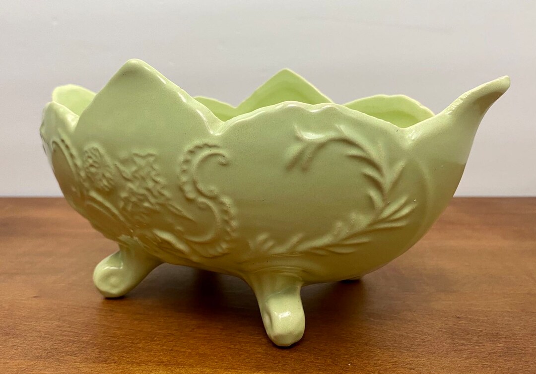 Vintage Cookson Pottery Light Mint Green Footed Planter - Etsy