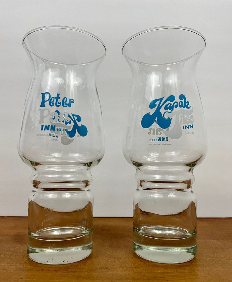Vintage 1970s Kapok Tree | Peter Pan Inn Hurricane Glasses | Set of 2 ...
