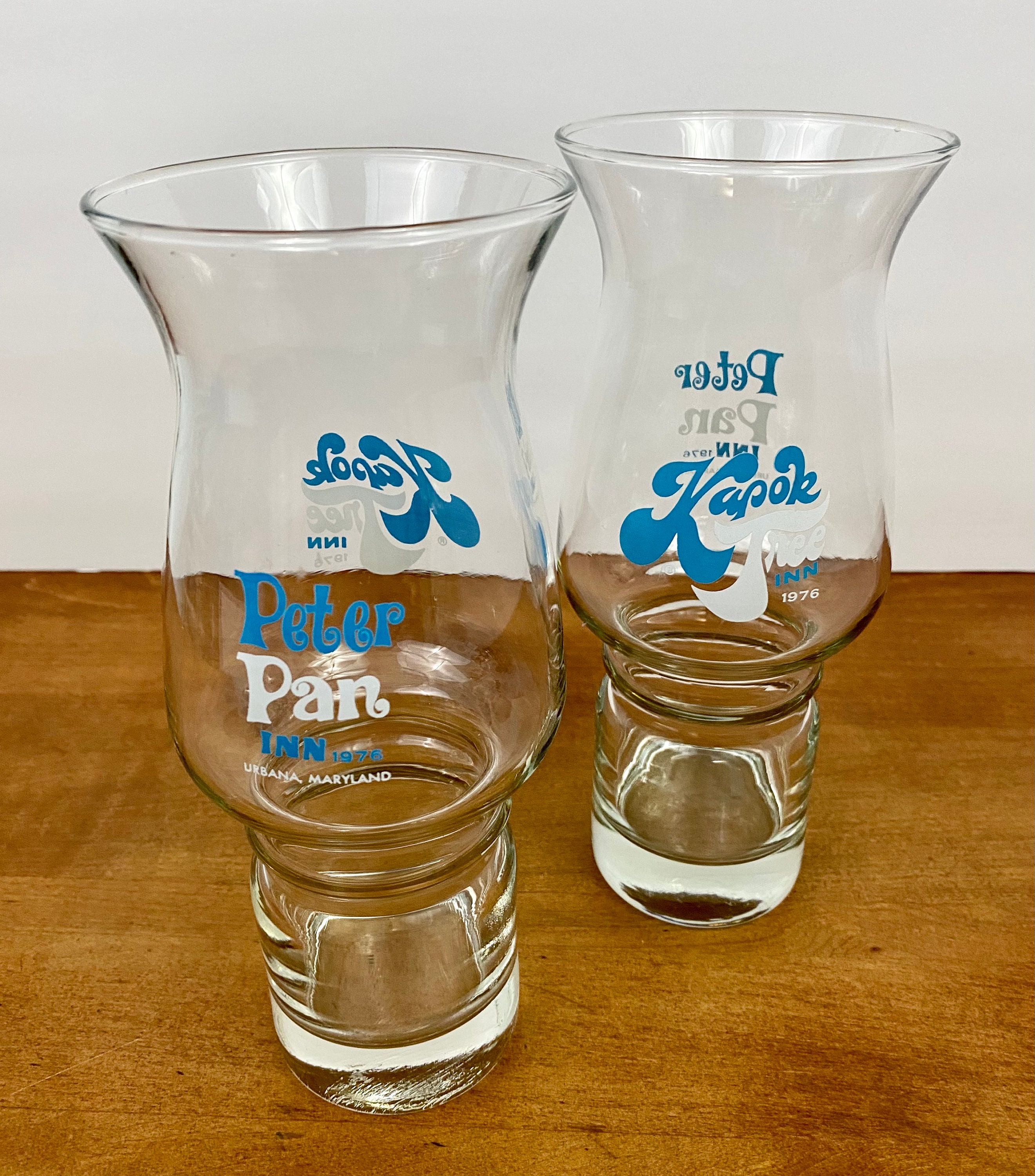 Vintage 1970s Kapok Tree | Peter Pan Inn Hurricane Glasses | Set of 2 ...