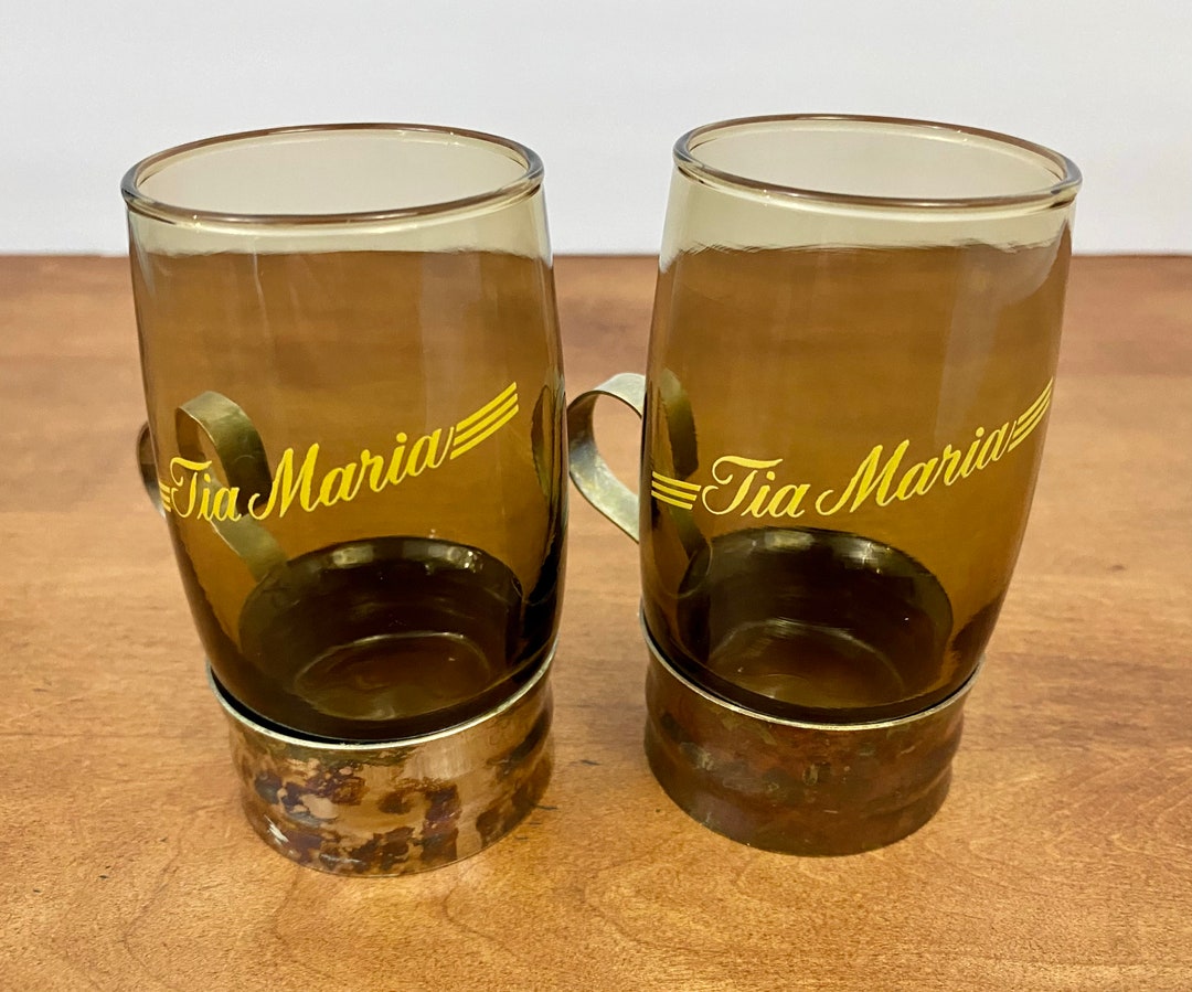 Vintage Tia Maria Liquor Aperitif Cocktail Glasses With Pewter Bases ...